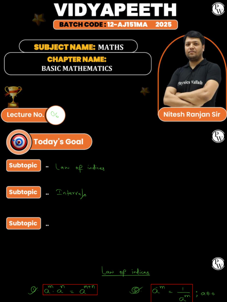 Basic Maths 06 Class Notes Pdf