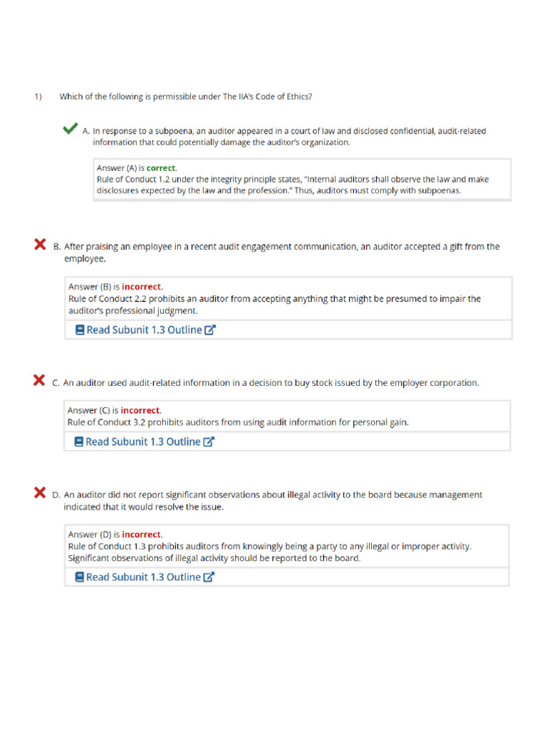 Ethics and Integrity Course Answers | PDF