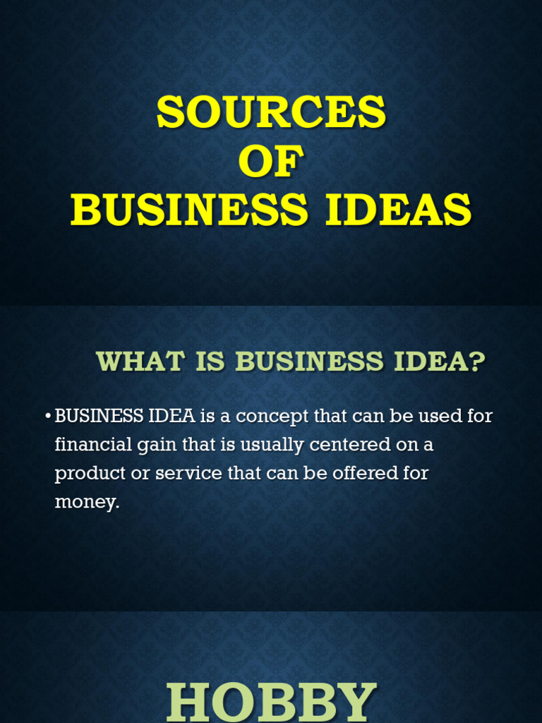 Sources of Business Ideas 6 | PDF