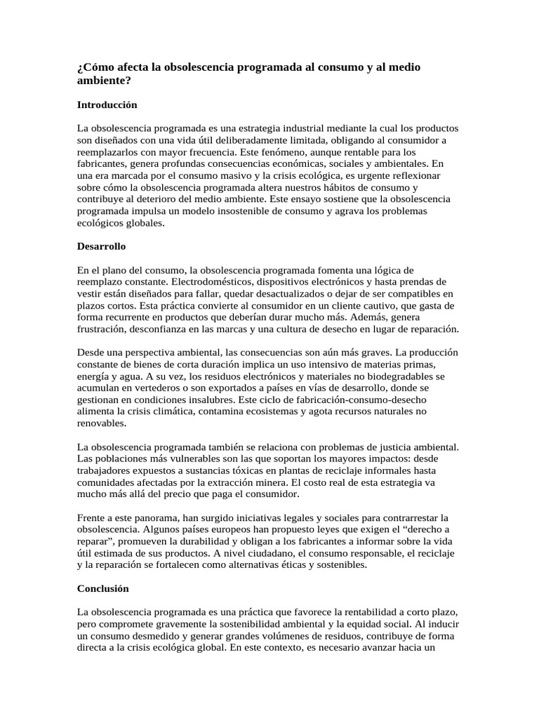 Cómo Afecta La Obsolescencia Programada Al Consumo y Al Medio Ambiente ...