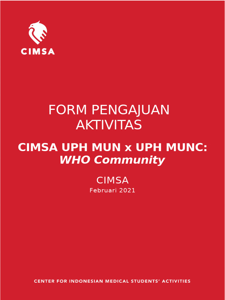 CIMSA UPH MUN: WHO Community 2021 | PDF