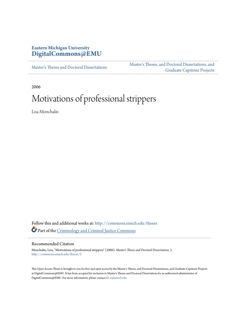 Motivations of Professional Strippers | PDF | Thesis | Stripper
