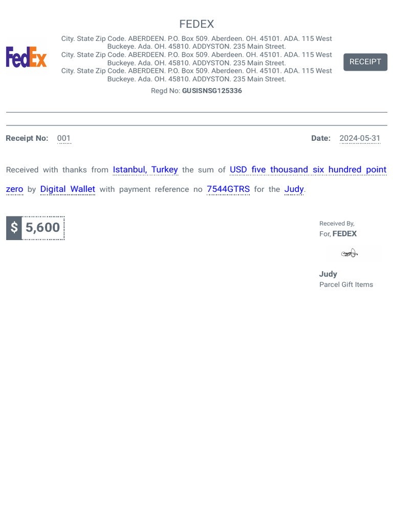 FedEx shipping receipt | PDF