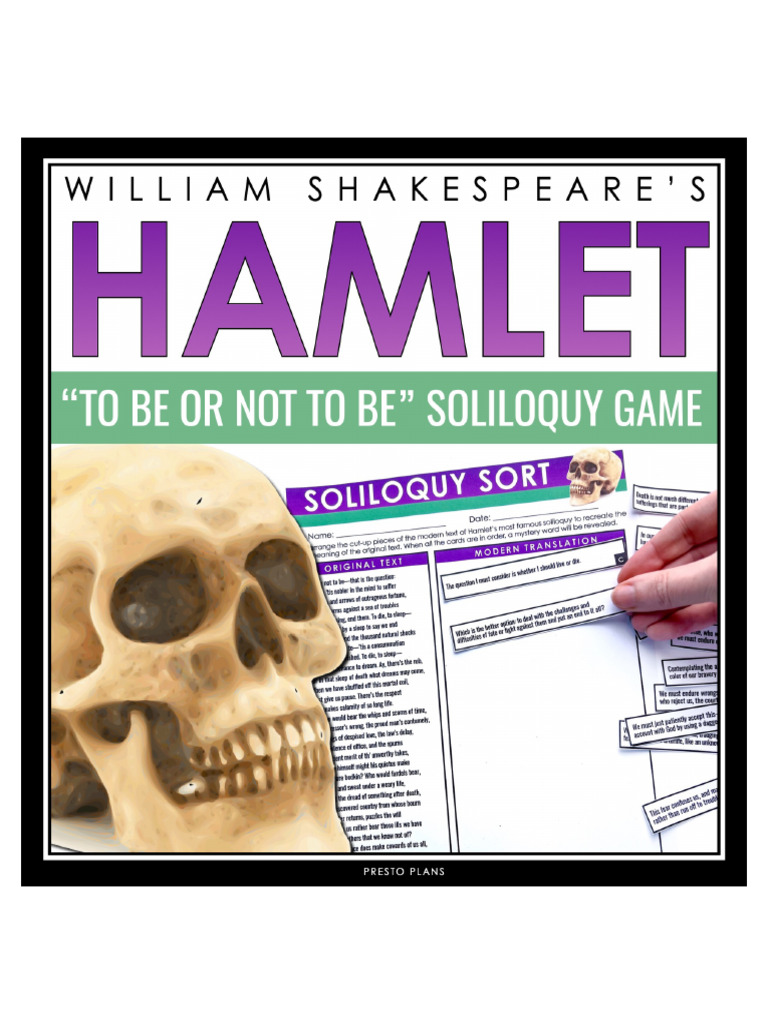 Hamlet To Be or Not To Be Soliloquy Sort Activity | PDF | Plays Based ...
