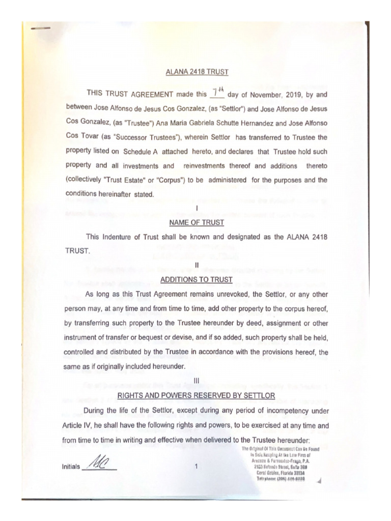 ALANA 2418 TRUST | PDF