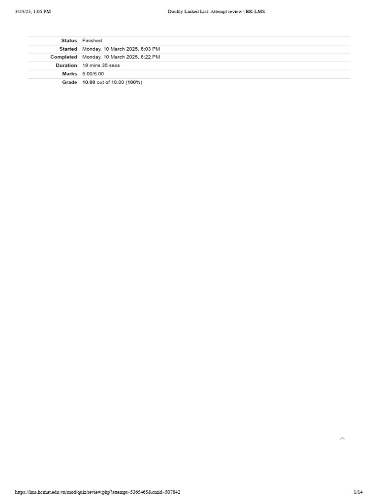 Doubly Linked List - Attempt Review - BK-LMS | PDF | Algorithms And Data Structures | Computer ...
