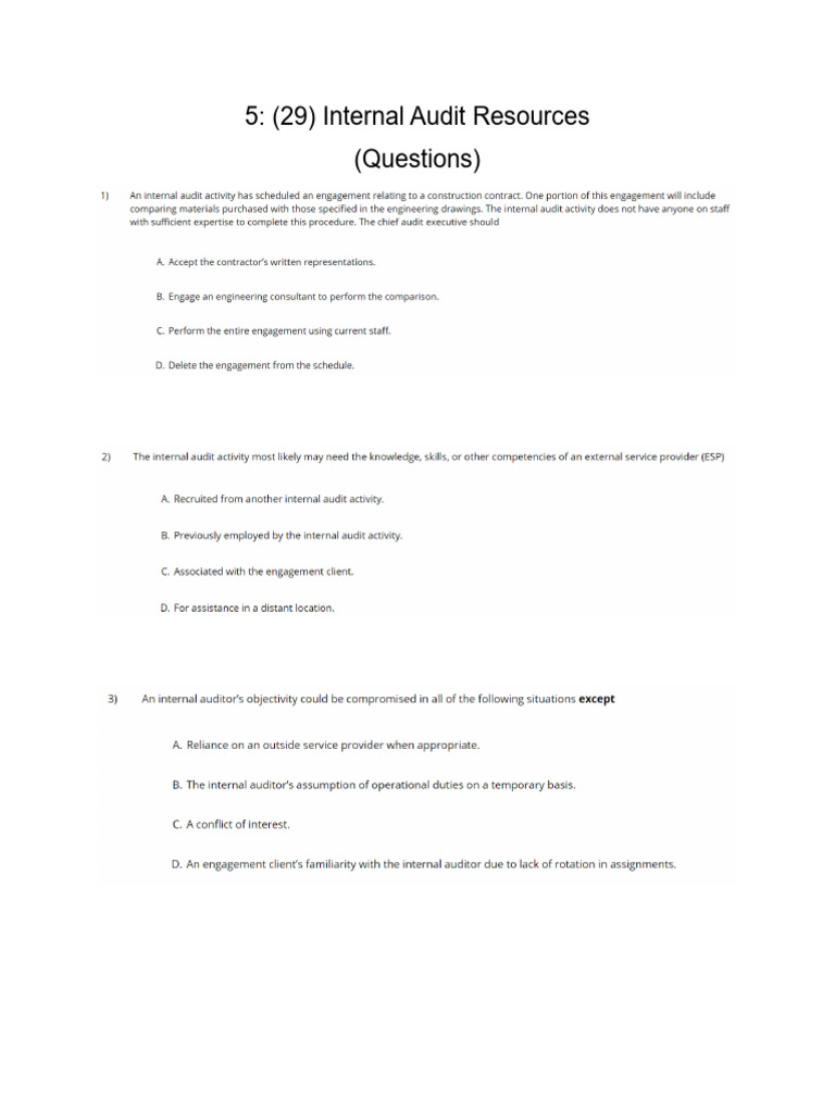 2.5 Internal Audit Resources (Questions) | PDF