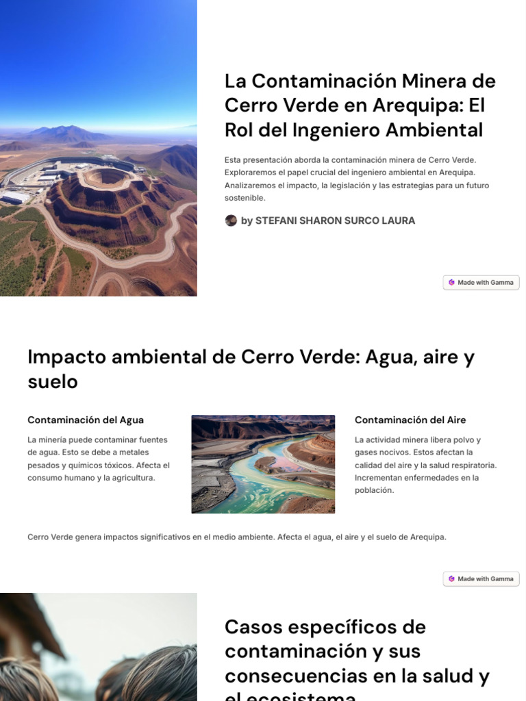 La Contaminacion Minera de Cerro Verde en Arequipa El Rol Del Ingeniero ...