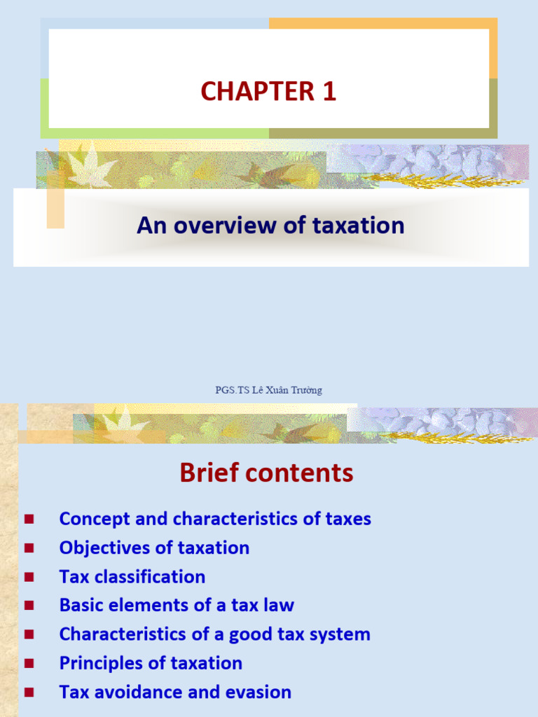 Chapter 1. An overview of taxation. For students | PDF | Taxes | Equity ...