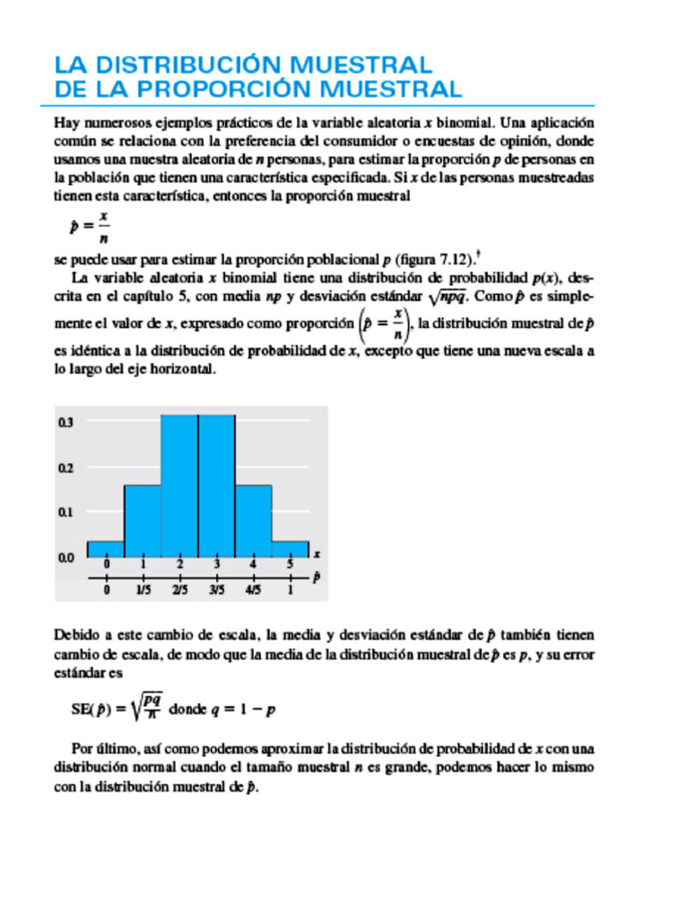 La Distribucion Muestral de Una Proporcion Muestral | PDF