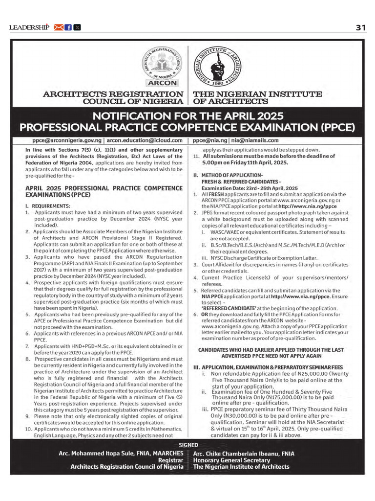 April 2025 Ppce Advert Leadership - Mar20250331 | PDF