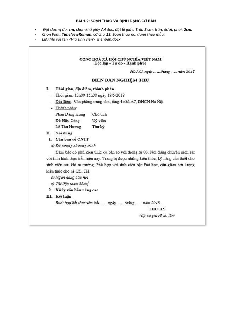 Bai1.4-Bienban | PDF