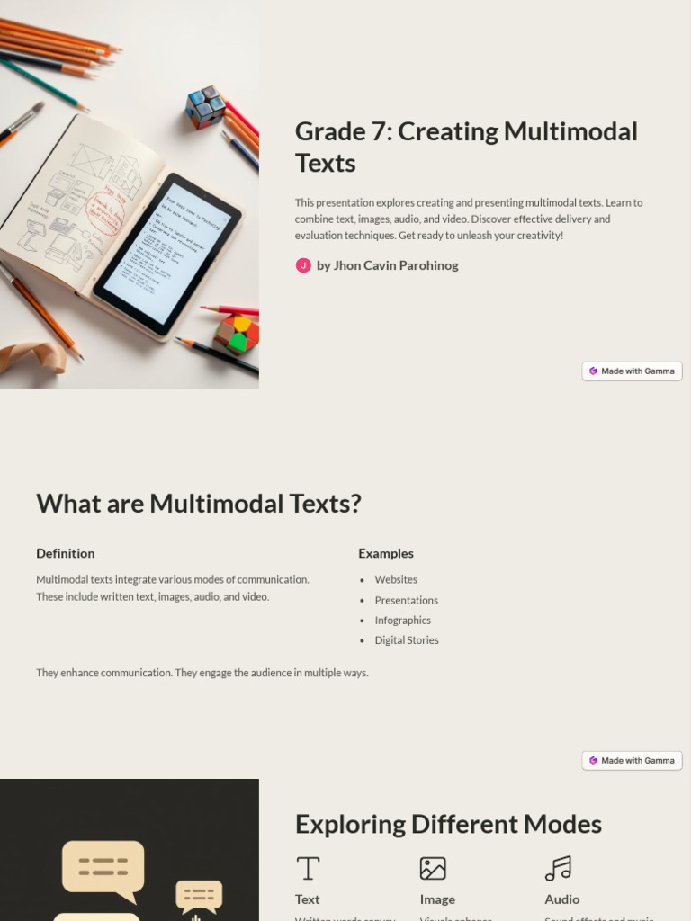 Grade-7-Creating-Multimodal-Texts | PDF | Writing | Cognition