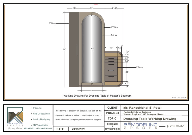 Dressing Table Working Drawing | PDF | Interior Design | Home