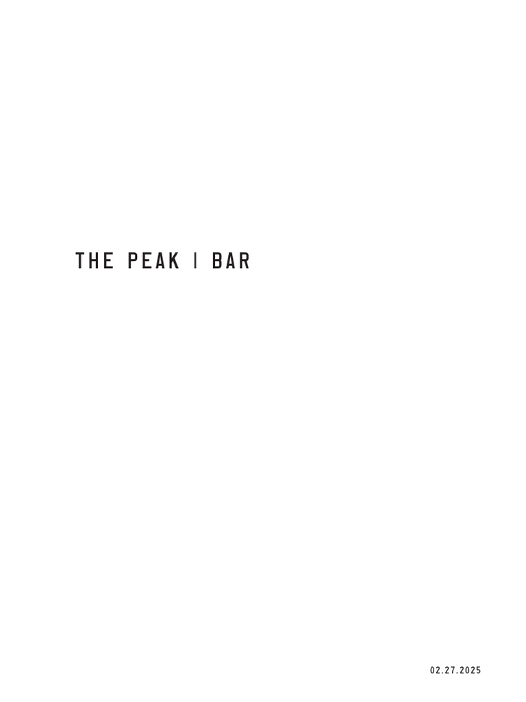 The Peak Grand Hyatt Menu Overview | PDF | Champagne | Whisky