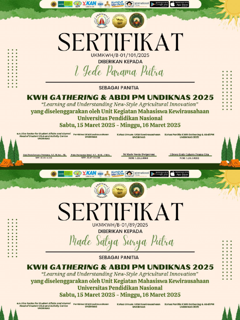 sertif panitia - 101 | PDF
