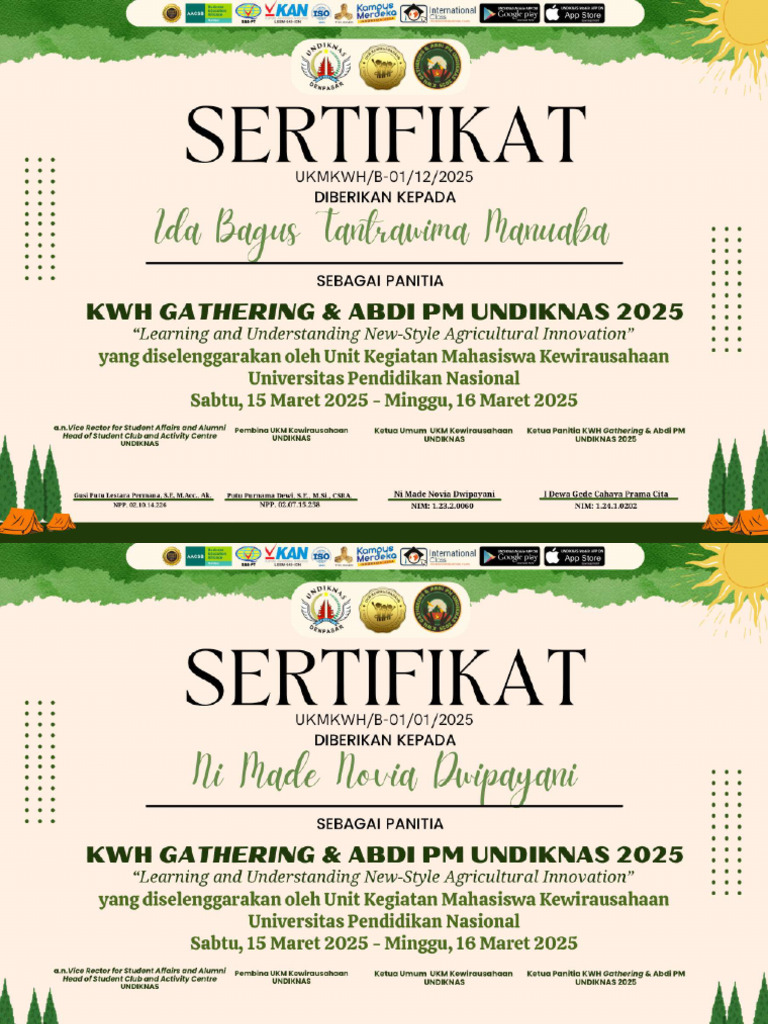 Sertif Panitia - 12 | PDF