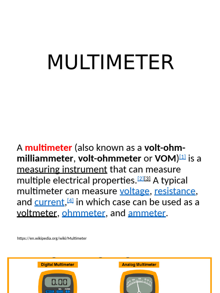 Understanding Multimeters and Their Uses | PDF