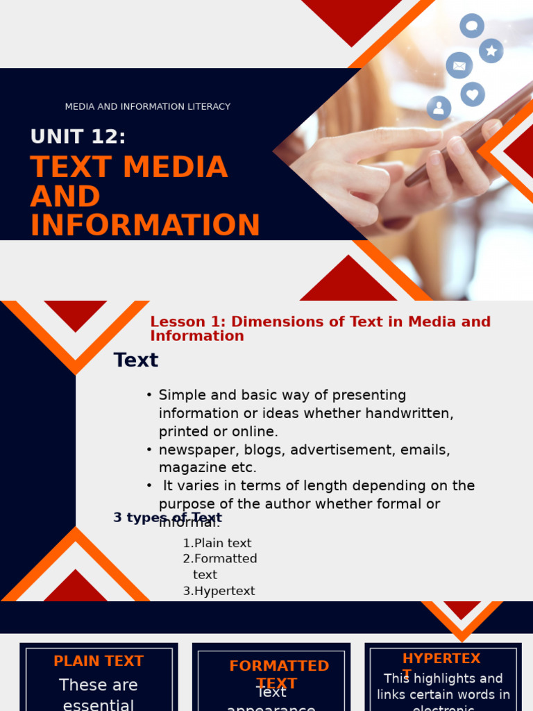 Text Media and Information Literacy Guide | PDF | Typefaces | Serif