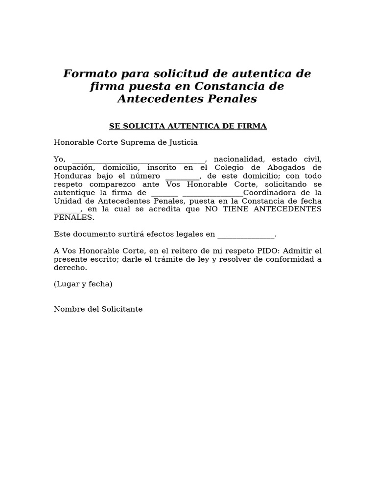 Solicitud de Autenticación de Firma | PDF