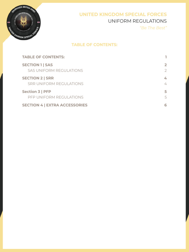 UKSF - Uniform Regulations | PDF | Special Air Service | Military Of ...