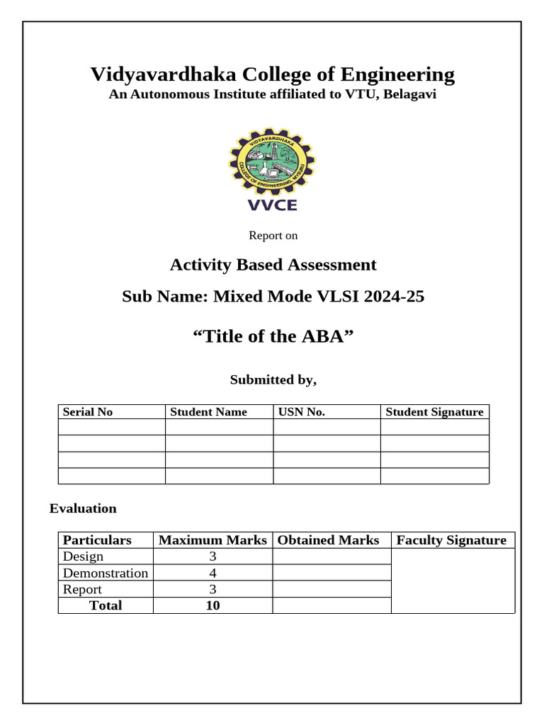 Mixed Mode Vlsi Design Aba | PDF