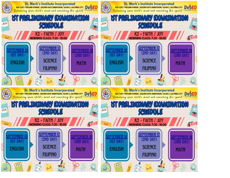 1st Prelim Schedule Poster | PDF