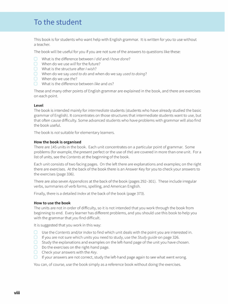 English Grammar in Use Intermediate - 10 | PDF