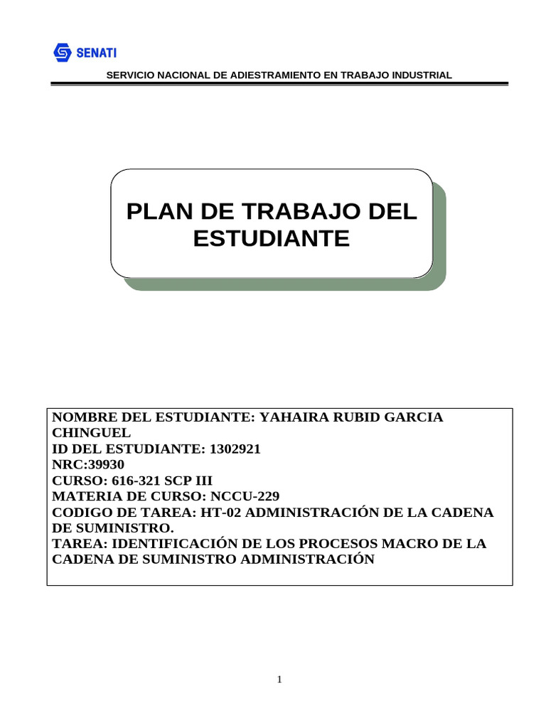 Tarea 03 SCP Iii 84 Naede 602 Yahaira | PDF | Gestión de la cadena de ...