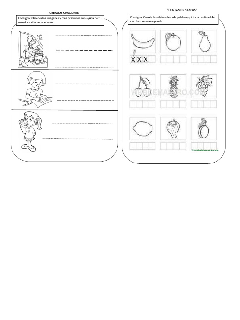 Creamos Oraciones y Silabeo | PDF