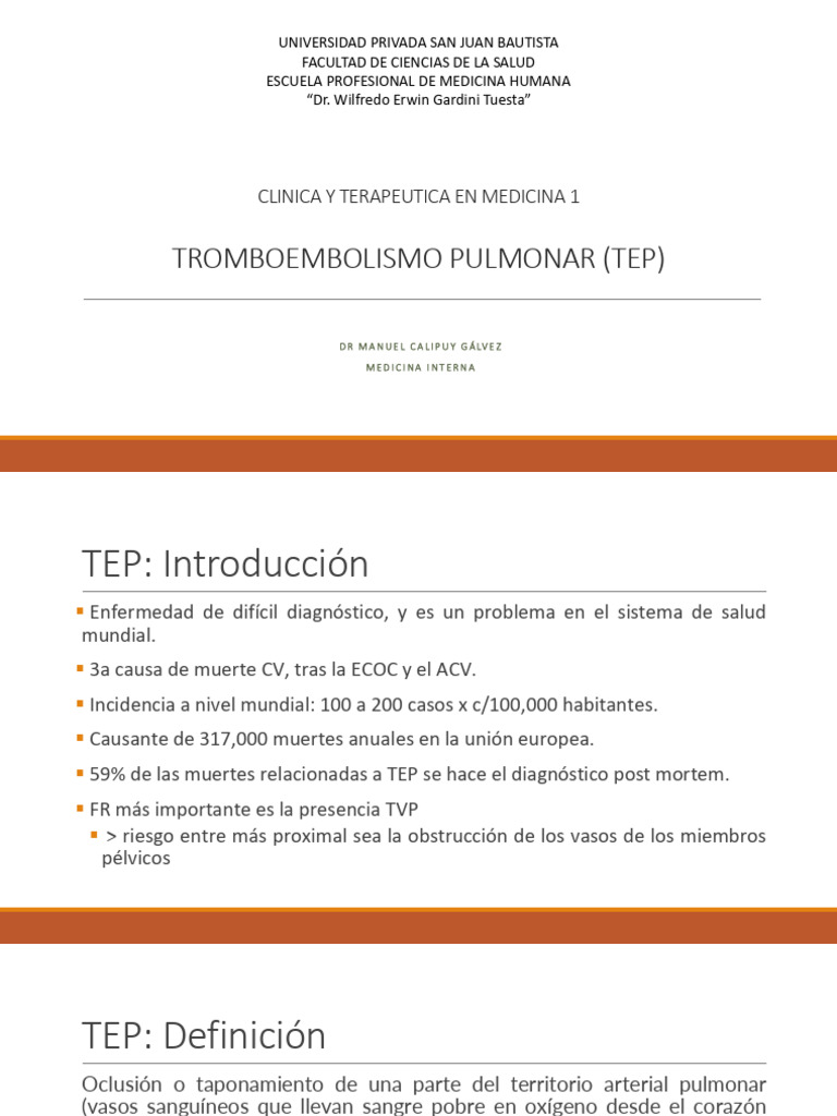 11 TEP | PDF | Sistema cardiovascular | Enfermedades y trastornos