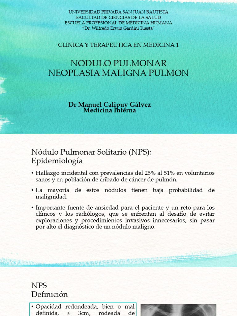 7 Nodulo Pulmonar y Cancer Pulmon-1 | PDF | Cáncer de pulmón | Cáncer