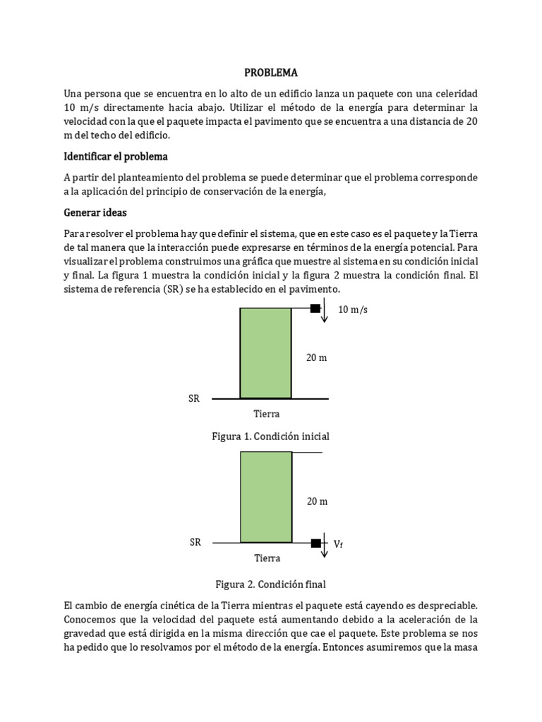 Problema - Principio de Conservación de La Energía | PDF | Velocidad | Energía potencial