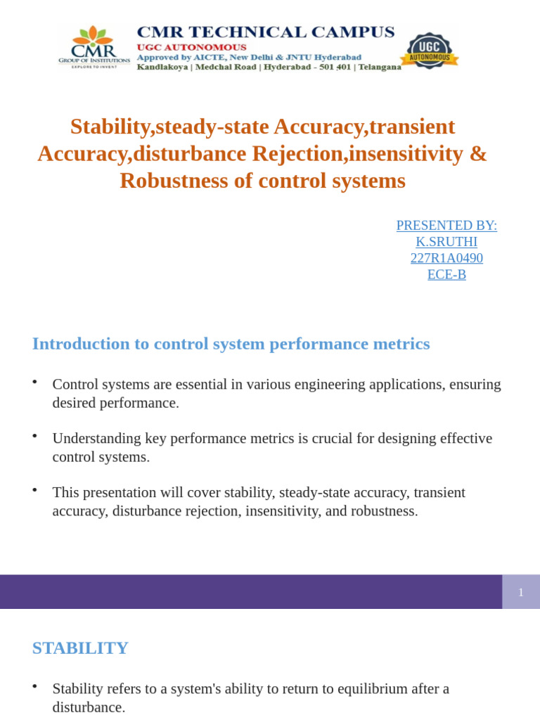 Steady-State Accuracy in Control Systems | PDF | Control Theory ...