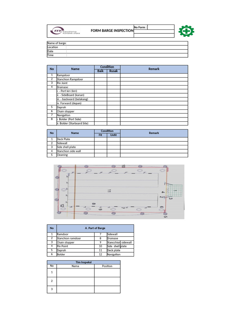 Form Inspeksi Tongkang | PDF