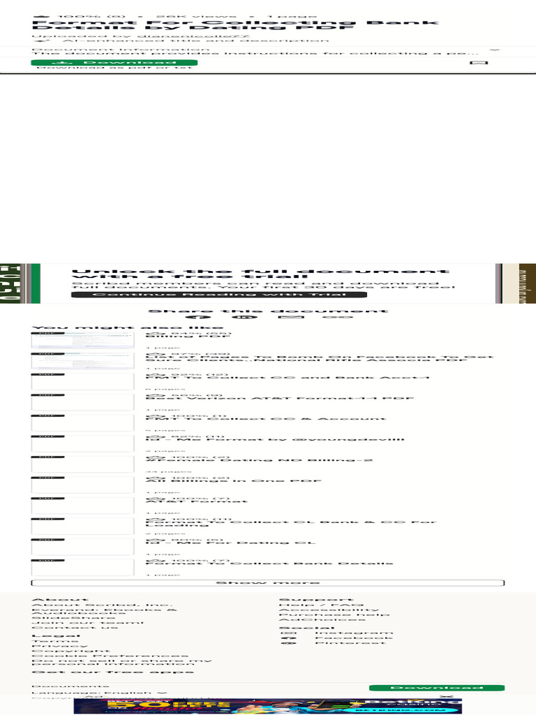 Format for Collecting Bank Details | PDF | Written Communication ...