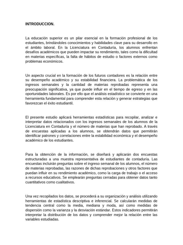 INTRODUCCION CORREGIDA | PDF | Datos | Estadísticas