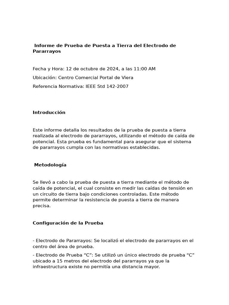 Informe Pararrayos | PDF
