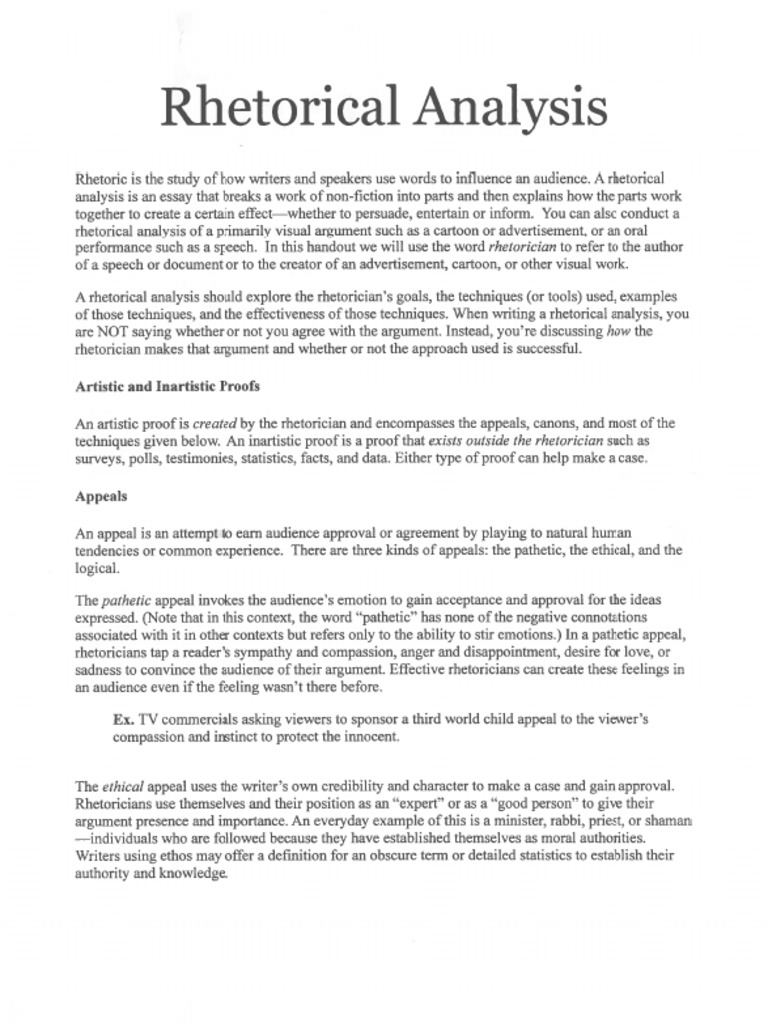 Rhetorical Analysis | PDF