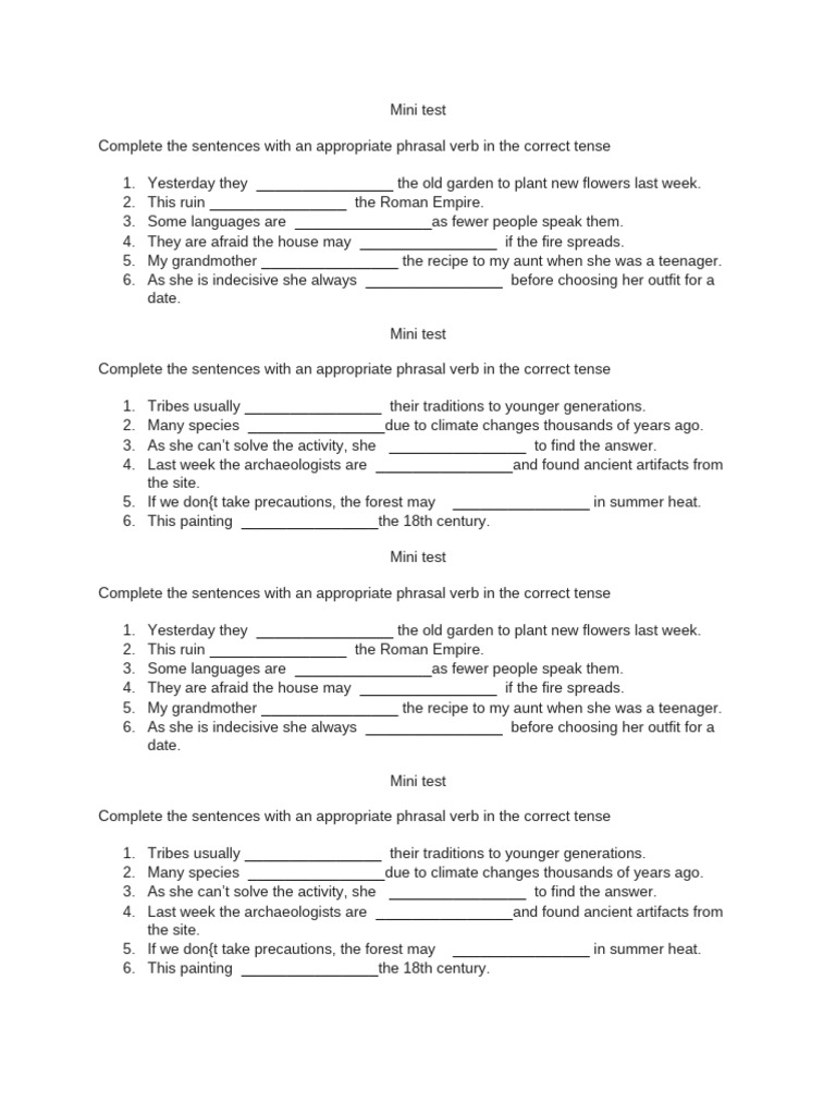 Phrasal Verbs Unit 6 | PDF