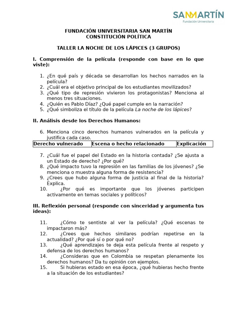 La Noche de los Lápices: Derechos Humanos | PDF | Violación | Temor