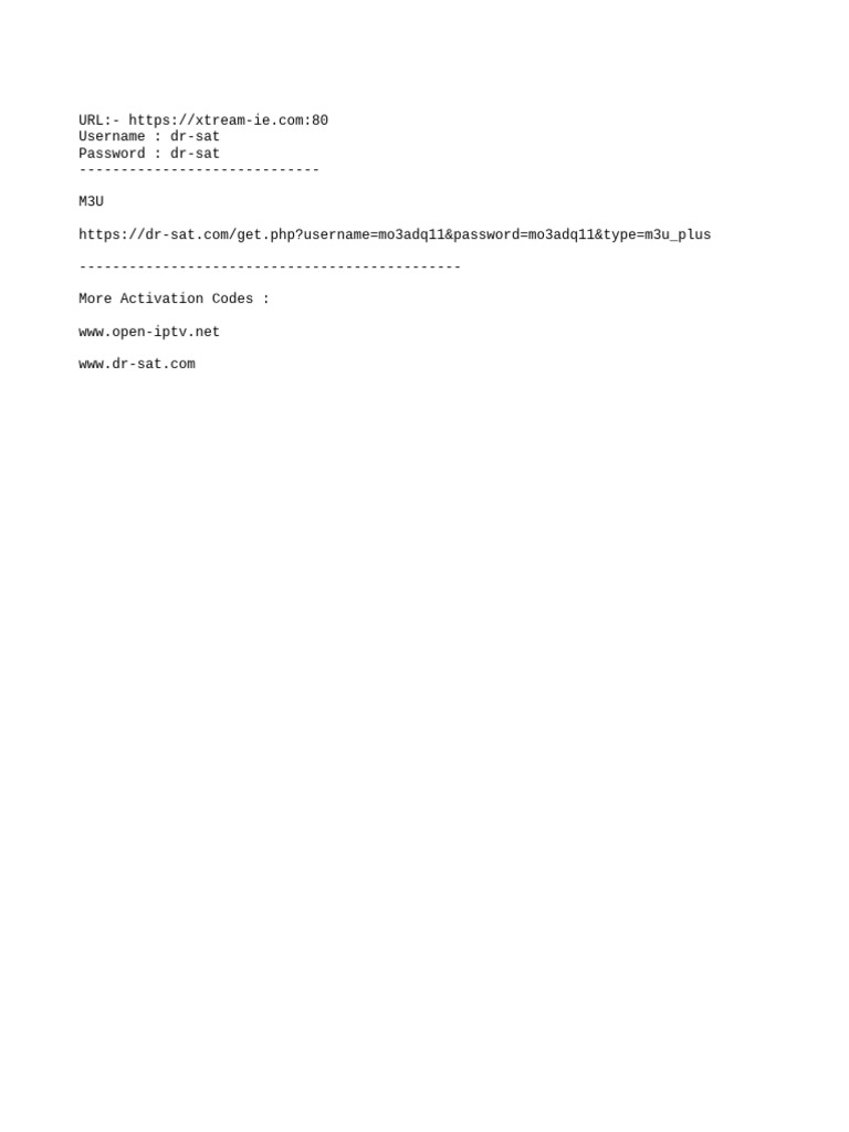Xtream+IPTV+Free+Codes | PDF