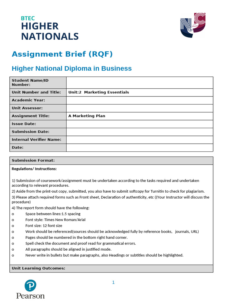 Unit 2 BTEC L5 Updated Assignment brief (2) | PDF | Marketing | Human Communication