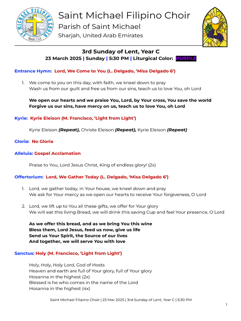 2025-03-23 3rd Sunday of Lent, Year C (English) | PDF | Christian ...