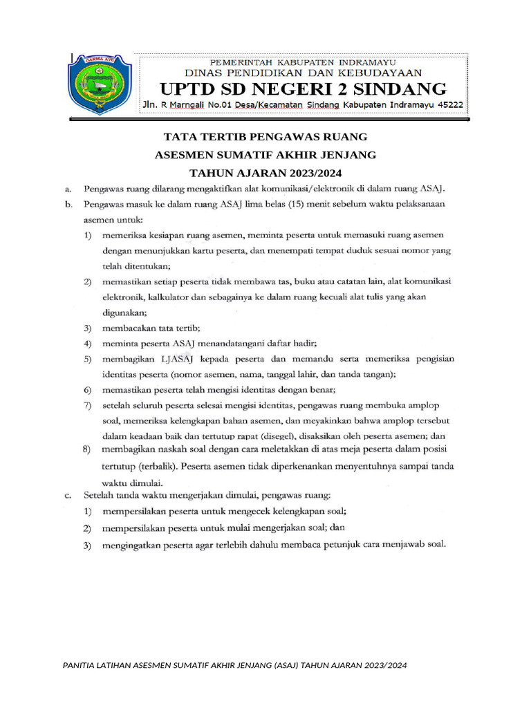 Tata Tertib PENGAWAS | PDF