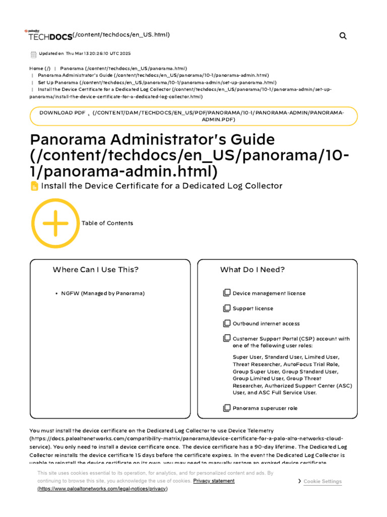 Install The Device Certificate For A Dedicated Log Collector | PDF | Http Cookie | Software