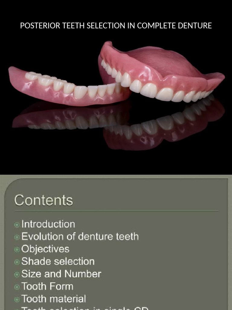 Posterior Teeth Selection' | PDF