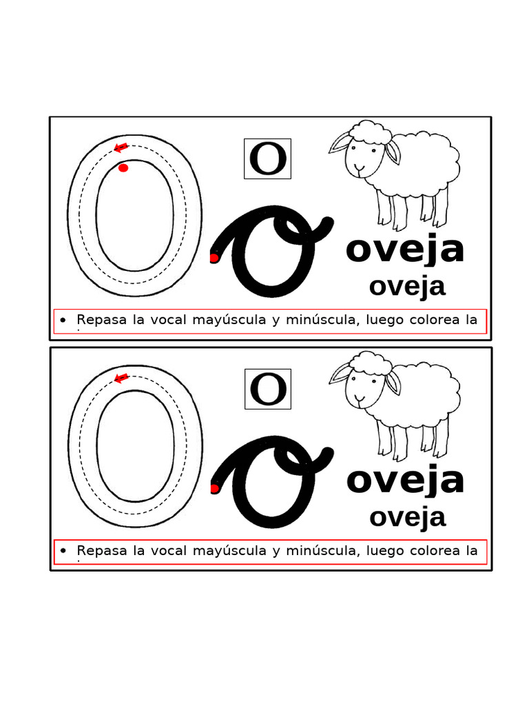 Actividades con la vocal O para niños | PDF