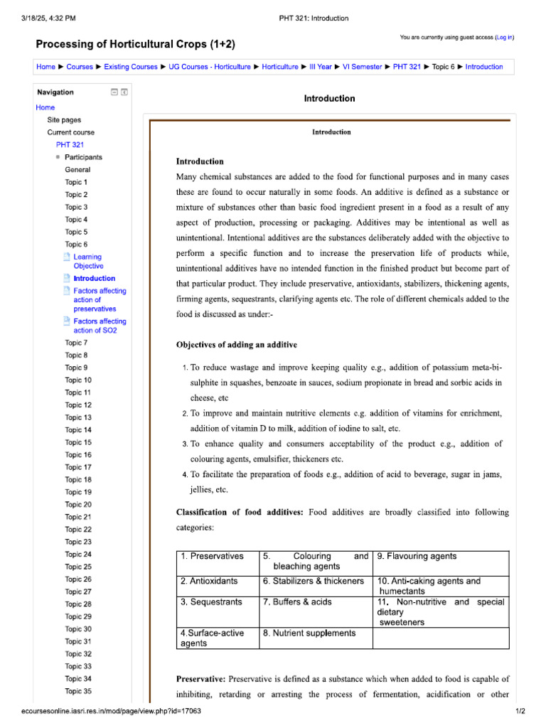 Preservative Classification | PDF