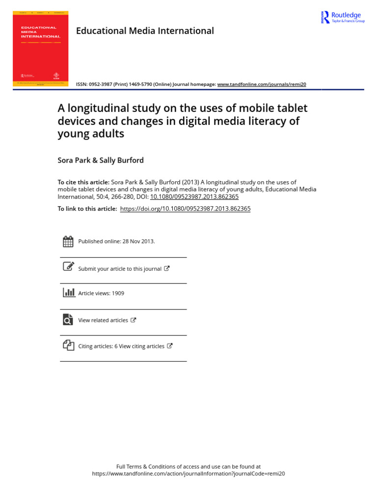 A Longitudinal Study On The Uses of Mobile Tablet Devices and Changes ...